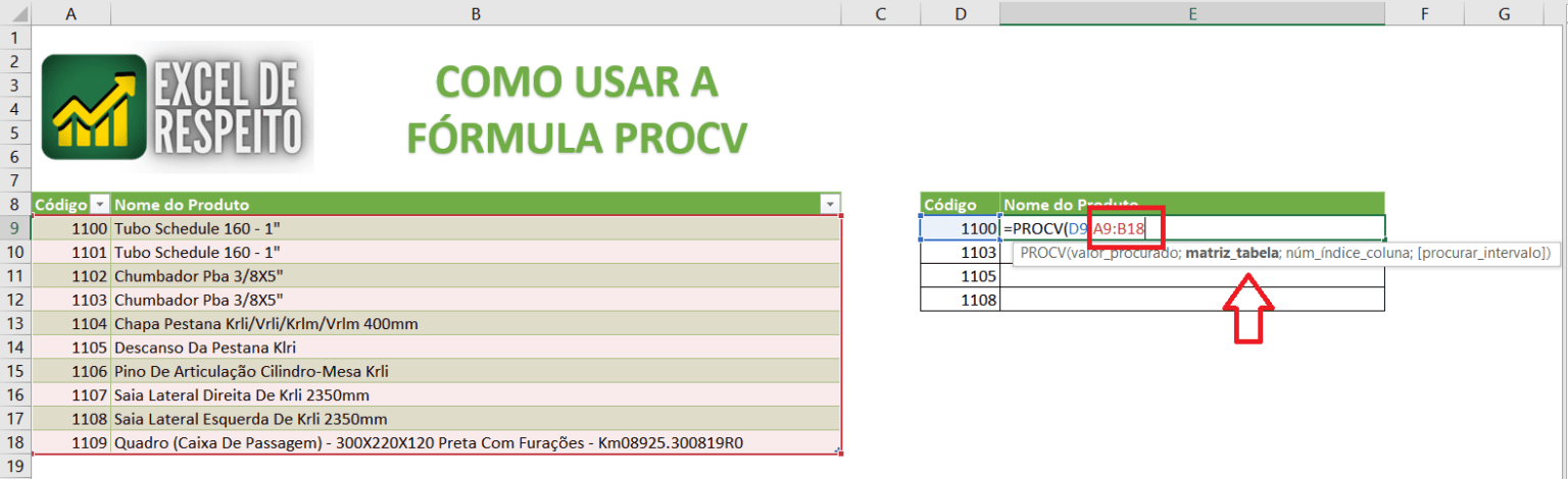 PROCV no Excel: Guia Completo com Exemplo Prático - Excel de Respeito