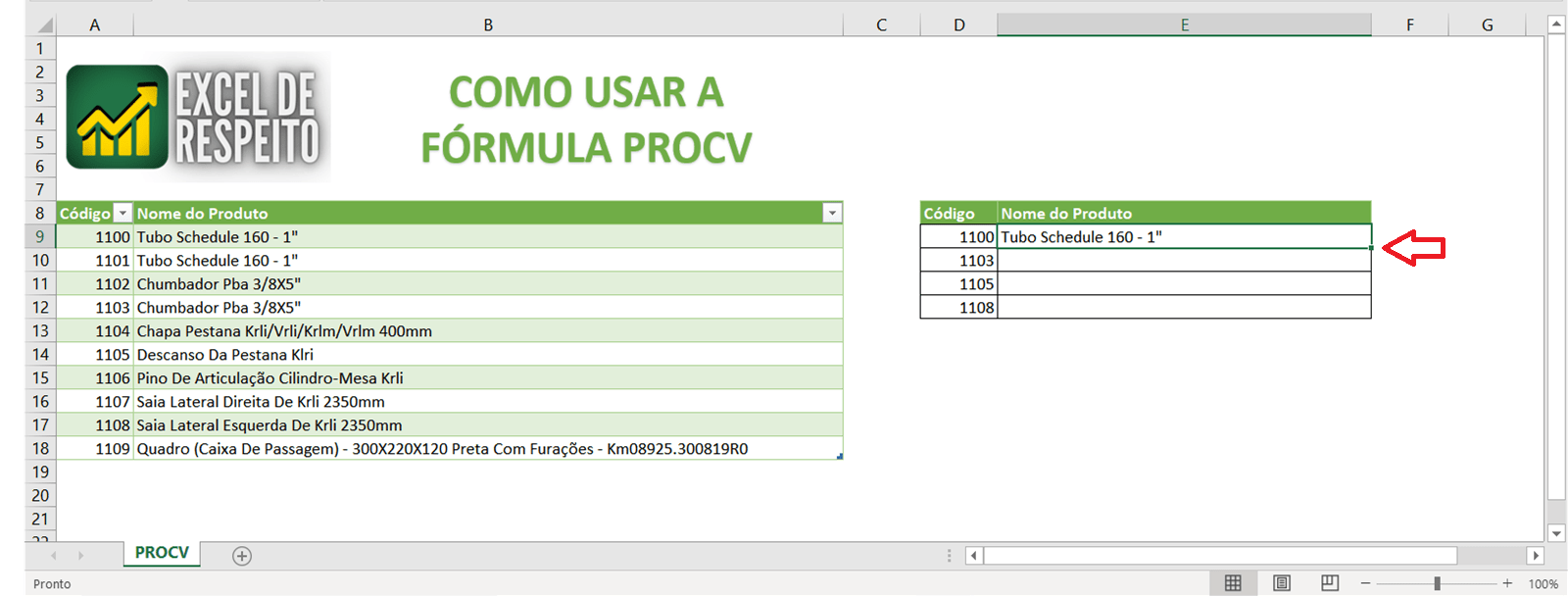 PROCV no Excel: Guia Completo com Exemplo Prático - Excel de Respeito